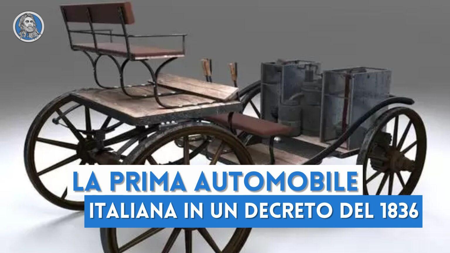 La prima automobile italiana in un decreto del 1836
